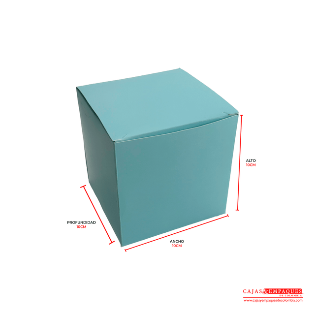 Caja ecológica tipo cubo 10x10x10 cm Azul – Cajas y Empaques de Colombia